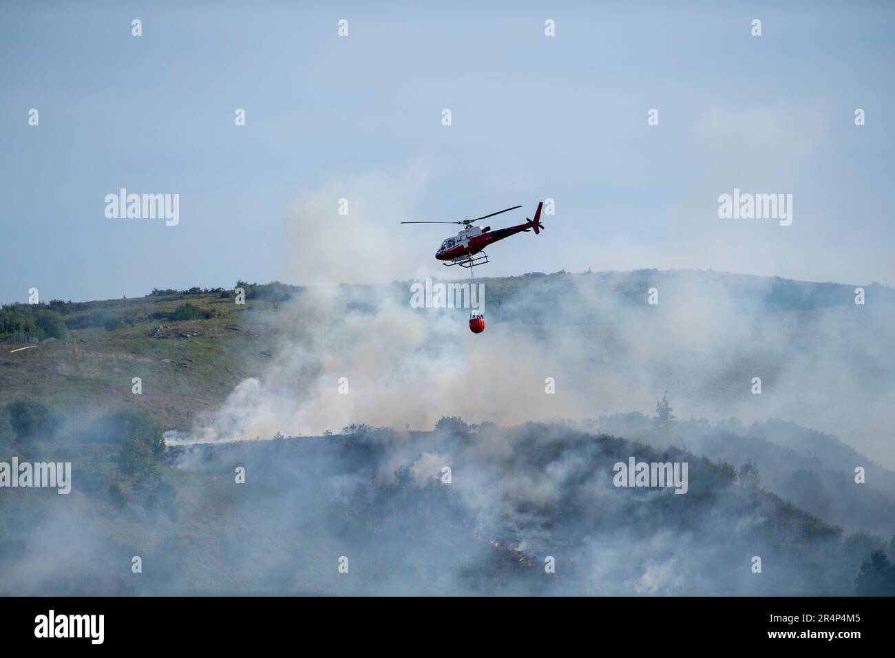 Gelli, Wales, 29 May, 2023: Fire fighters tackle a blaze above Gelli ...