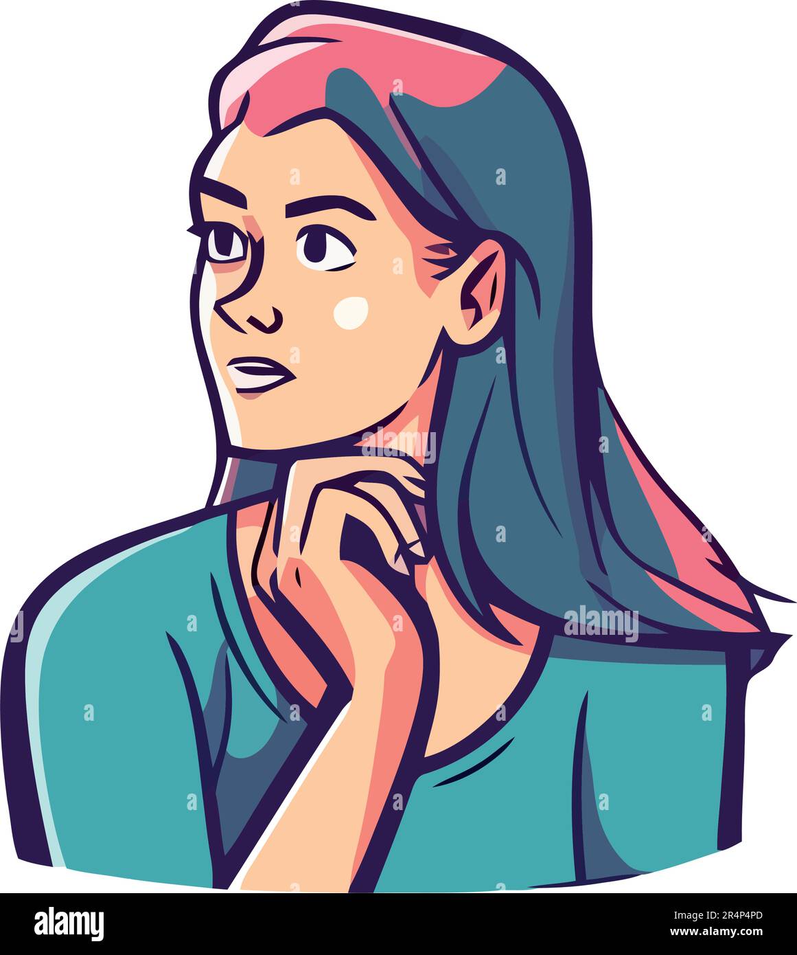 Smiling young woman in dress, vector illustration Stock Vector Image & Art - Alamy