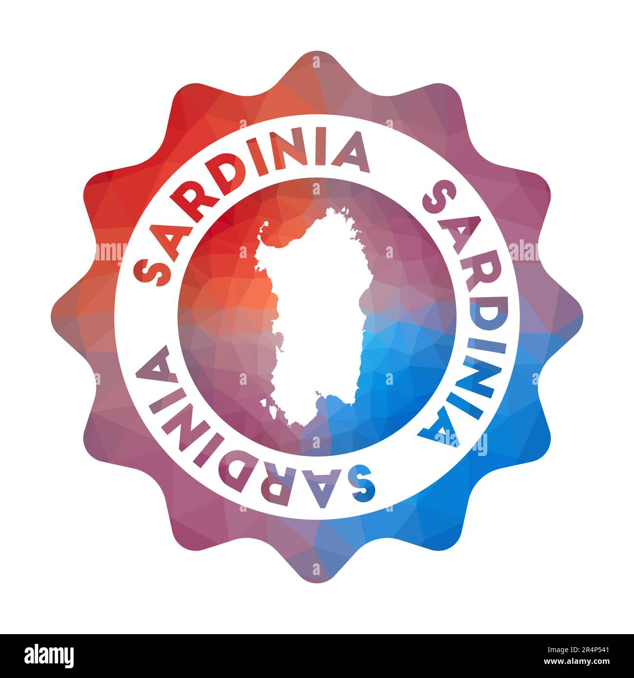 Sardinia low poly logo. Colorful gradient travel logo of the island in ...
