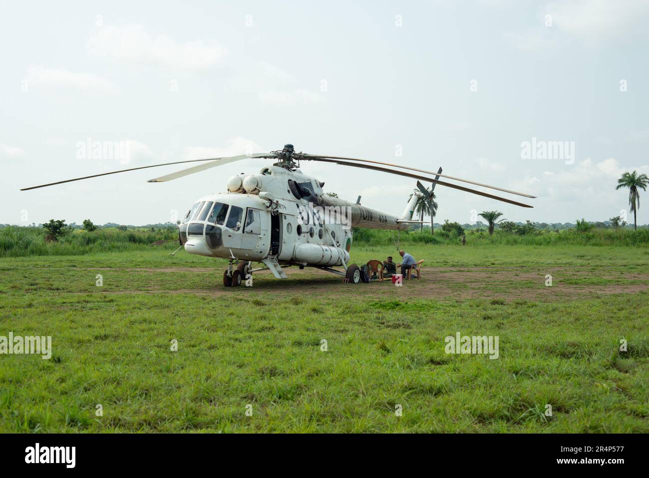 A Bangladesh Airforce operated Mi-8 helicopter painted in UN white, on ...