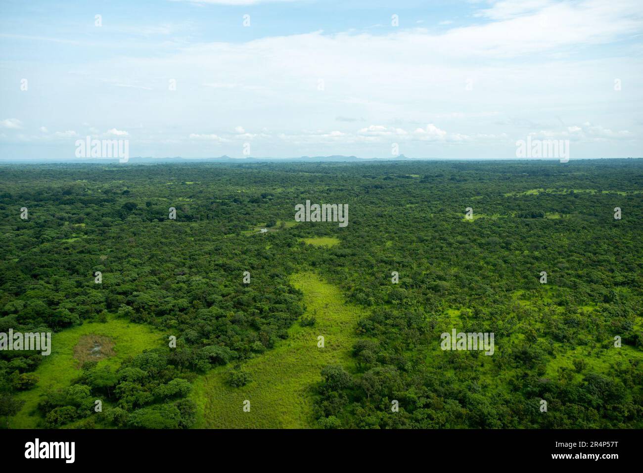 The Congolese countryside, photographed from a UN helicopter, near ...
