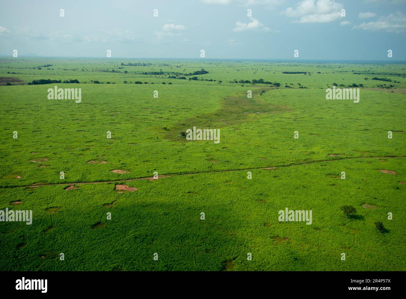 The Congolese countryside, photographed from a UN helicopter, near ...