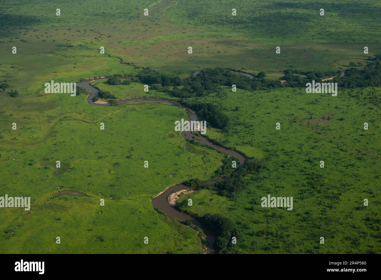 The Congolese countryside, photographed from a UN helicopter, near ...
