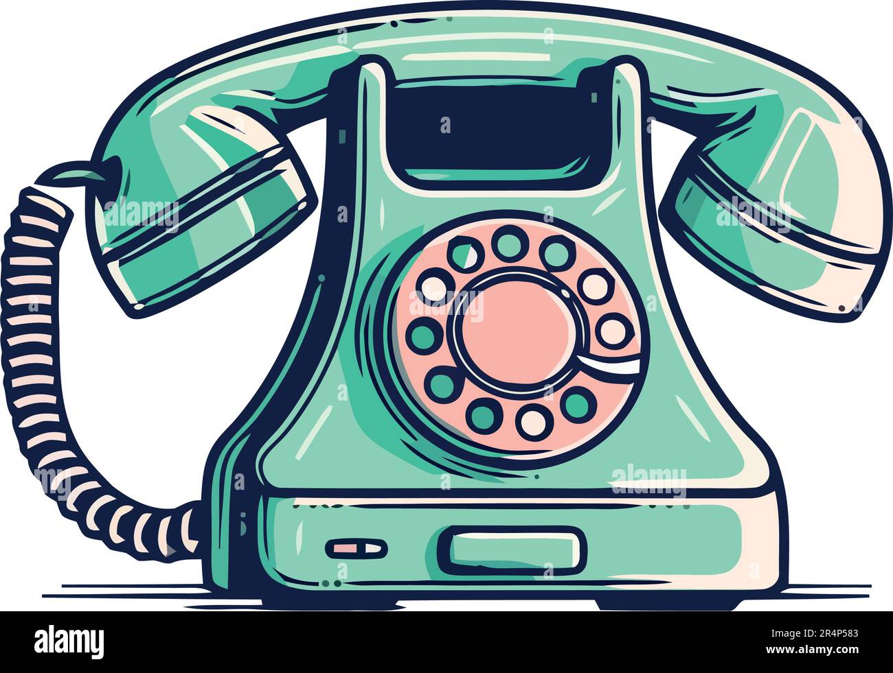 Old rotary phone connects global communication revival Stock Vector ...