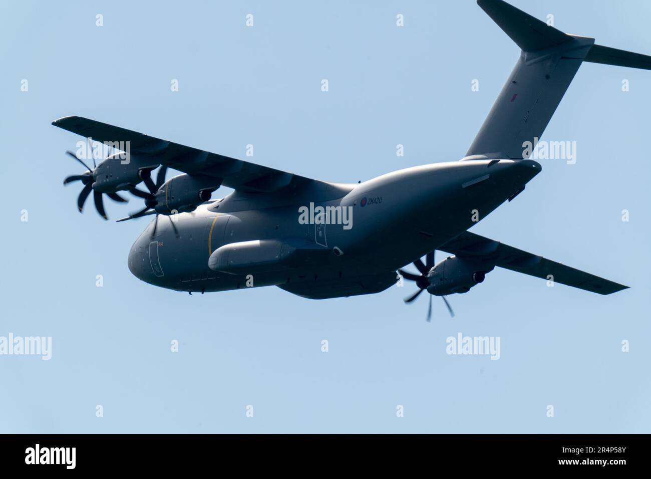 Royal Airforce Airbus A400M Atlas, heavy lift transport aircraft, tail ...