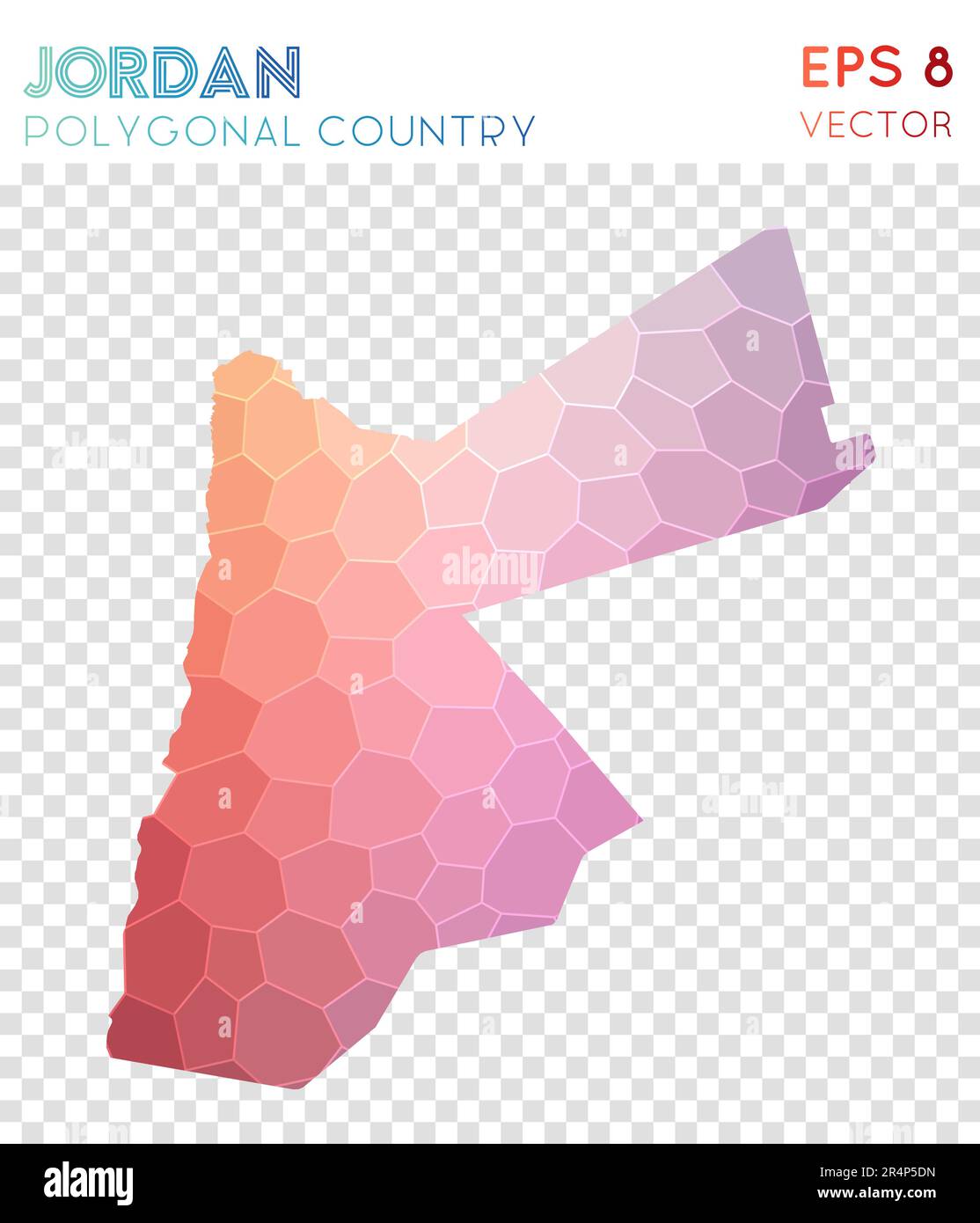 Jordan polygonal map, mosaic style country. Neat low poly style, modern ...
