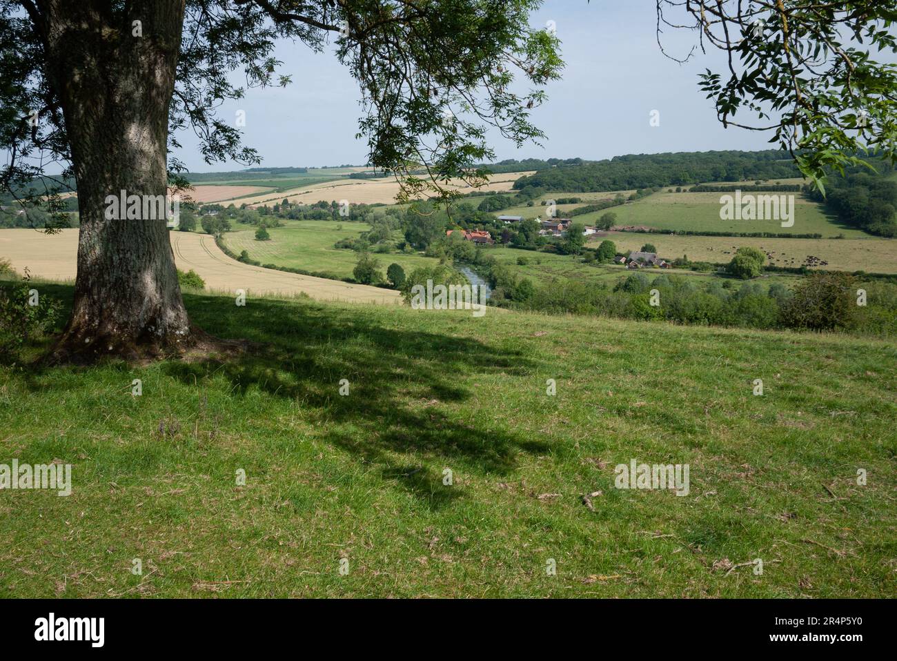 The English Countryside above the valley of the River Kennet in ...