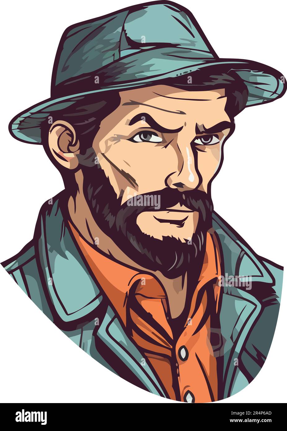 Bearded cowboy Stock Vector Images - Alamy