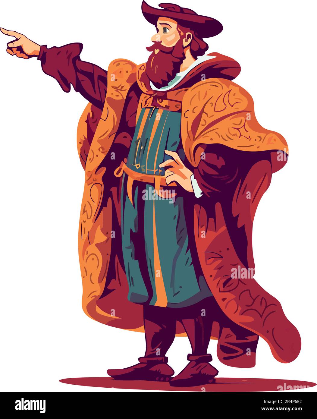 renaissance man indexing with traditional clothes Stock Vector Image ...