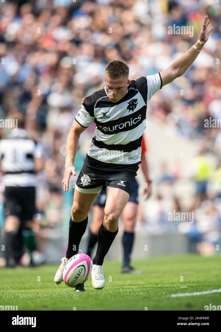 Gareth Anscombe of the Barbarians in action during the Killik Cup match ...