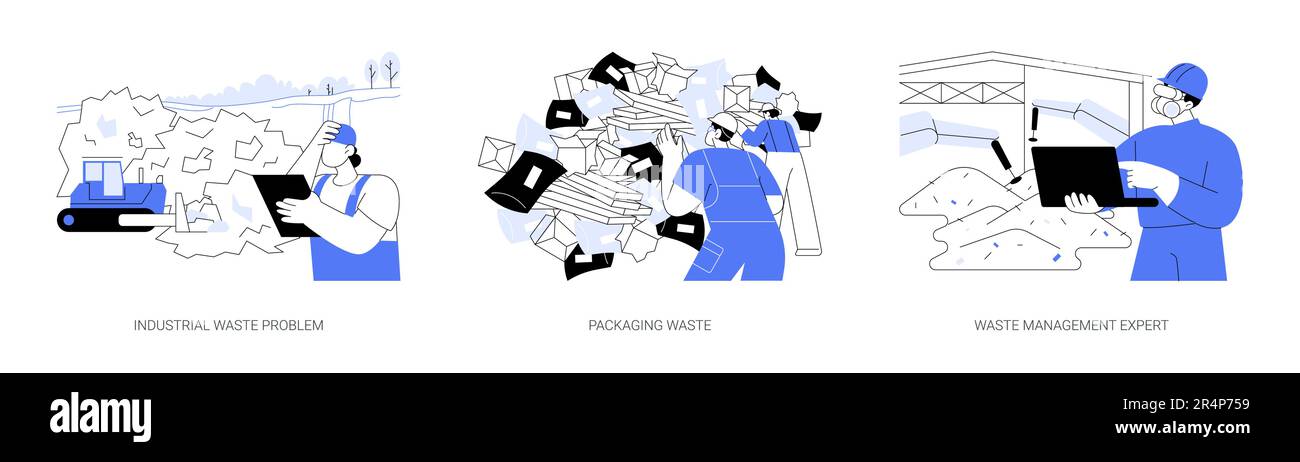 Waste disposal factory abstract concept vector illustrations Stock ...