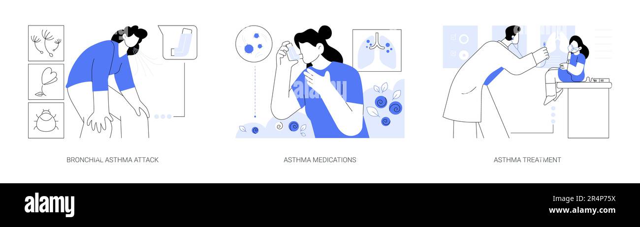 Bronchial asthma abstract concept vector illustrations Stock Vector ...