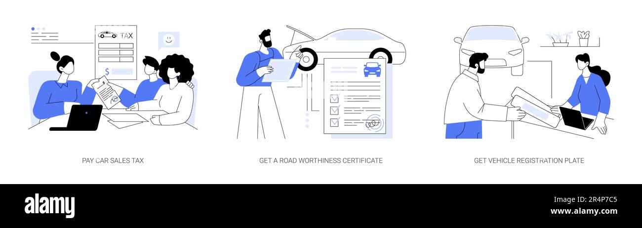 Vehicle registration abstract concept vector illustrations Stock Vector ...