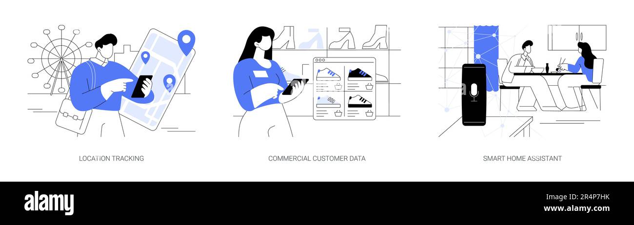 Internet of Behaviors abstract concept vector illustrations Stock ...