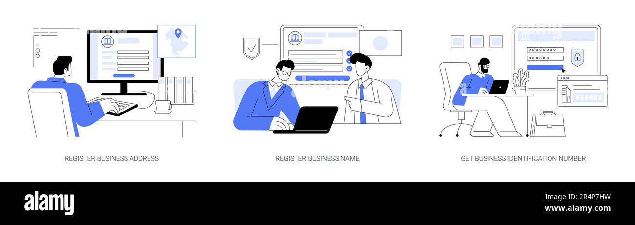 Business registration abstract concept vector illustrations Stock ...