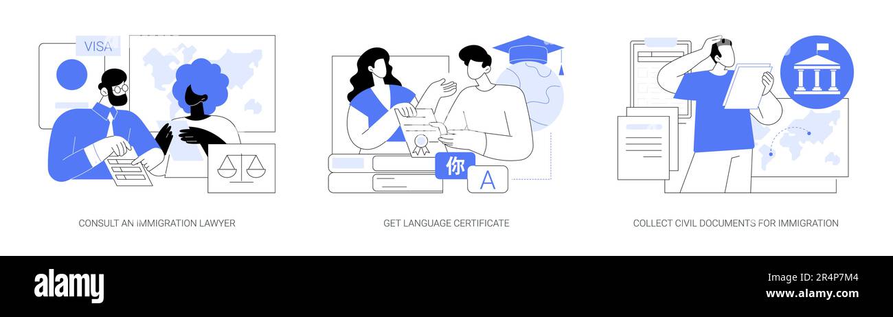 Immigration abstract concept vector illustrations Stock Vector Image ...