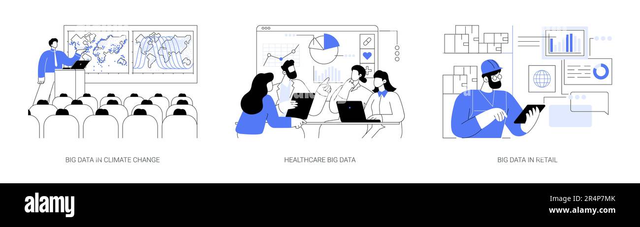 Applications Of Big Data Abstract Concept Vector Illustrations Stock