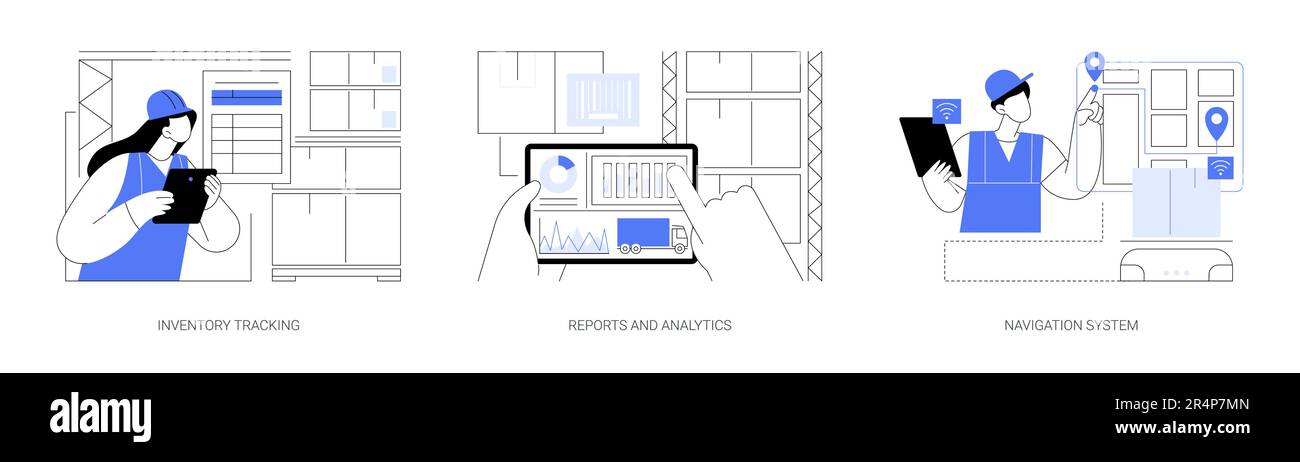 Warehouse management system abstract concept vector illustrations Stock ...
