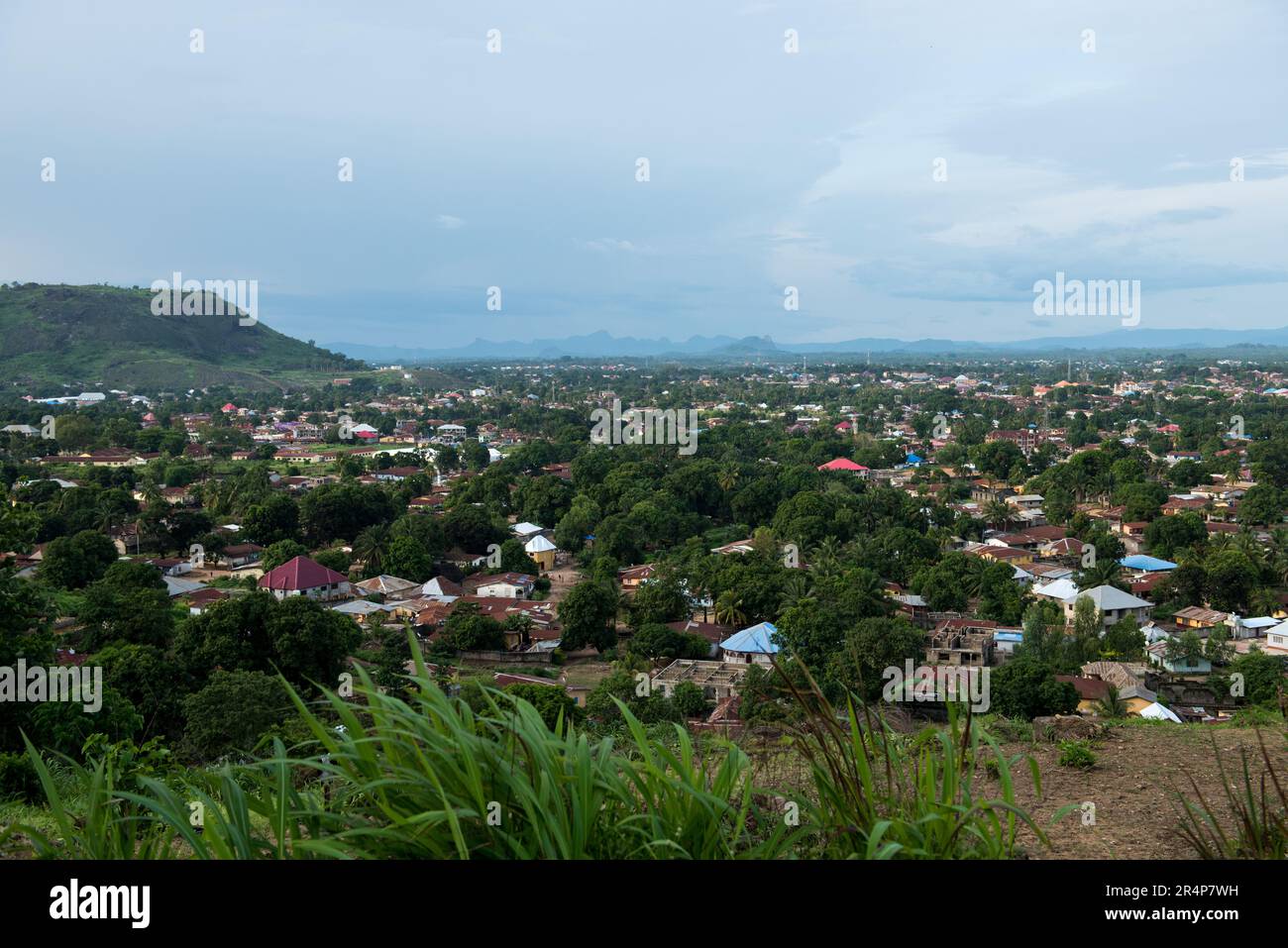Landscape view of the town of Makeni in Sierra Leone, West Africa Stock ...