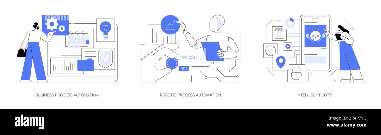 Business process automation abstract concept vector illustrations Stock ...