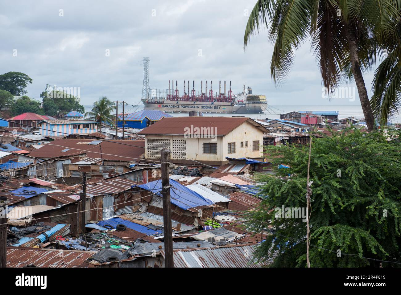 The Karadeniz power ship "Dogan Bay" lying off the coast of Freetown ...