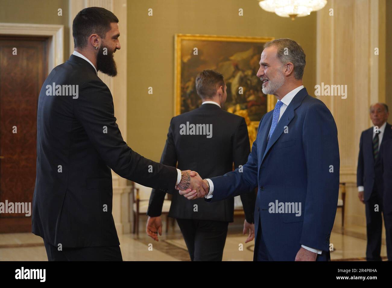 Madrid, Spain. 29th May, 2023. Spanish King Felipe VI, Florentino Perez ...