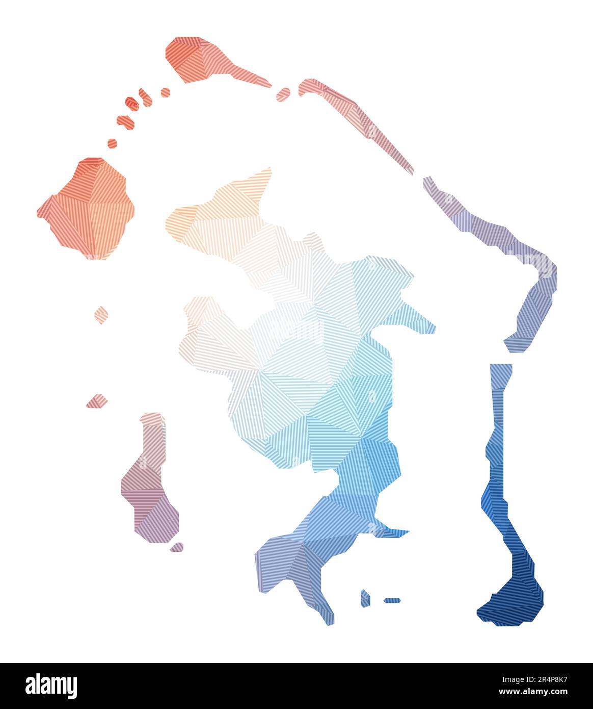Map of Bora Bora. Low poly illustration of the island. Geometric design ...