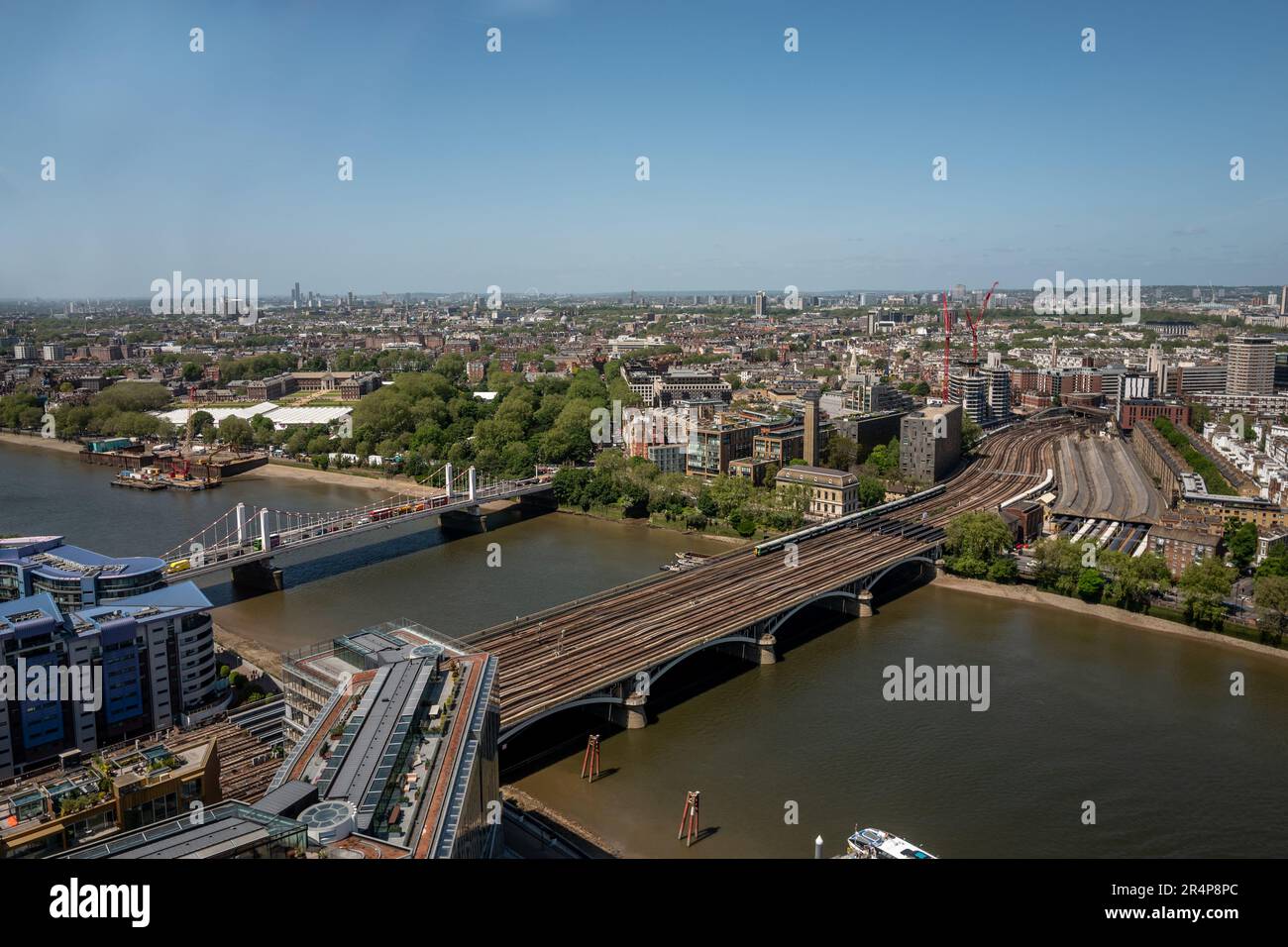 London, May 26th 2023: View from the top of Battersea Power Station in ...