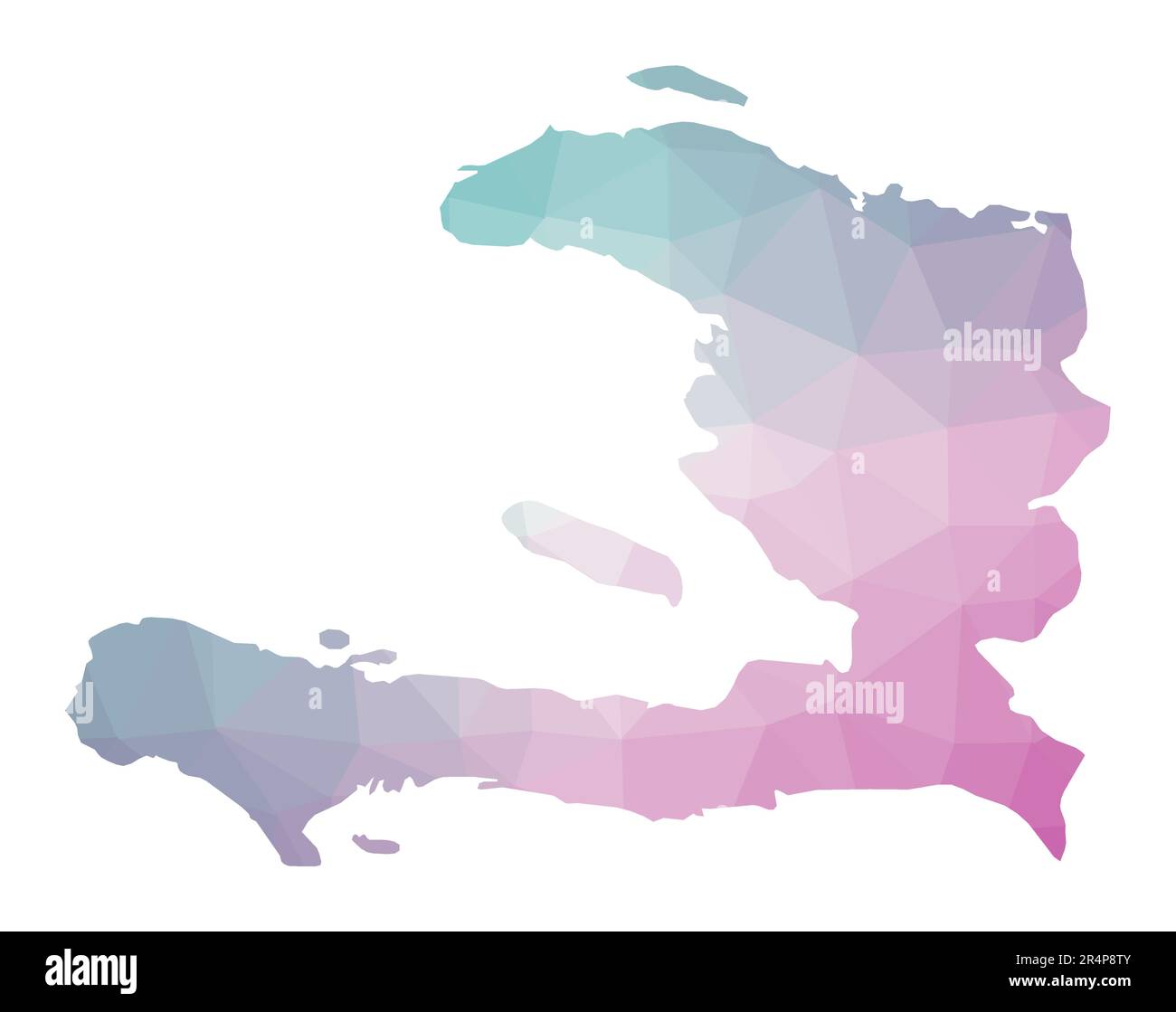 Polygonal map of Haiti. Geometric illustration of the country in ...