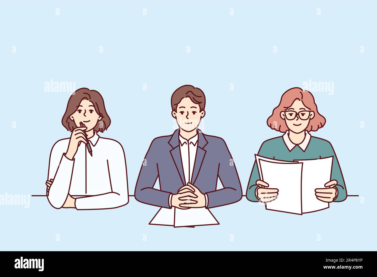 Man interview job skeptical Stock Vector Images - Alamy