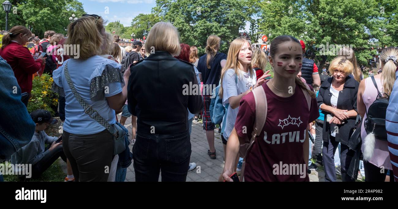 Riga, Latvia - 29 May 2023: Welcoming home the bronze hockey team of ...