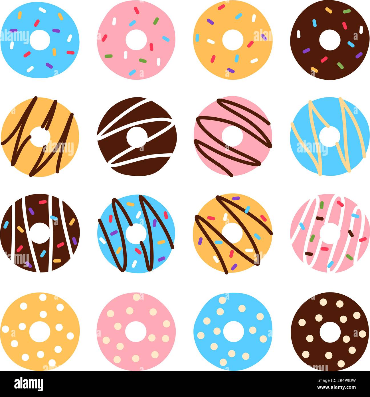 Colorful donuts set on white background Stock Vector Image & Art - Alamy