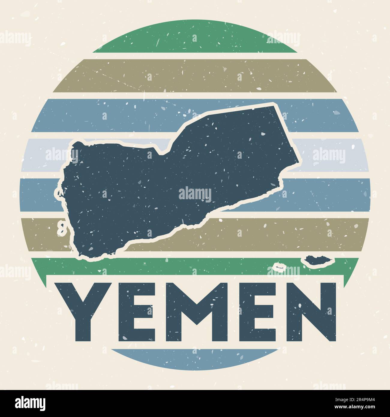 Yemen logo. Sign with the map of the country and colored stripes ...