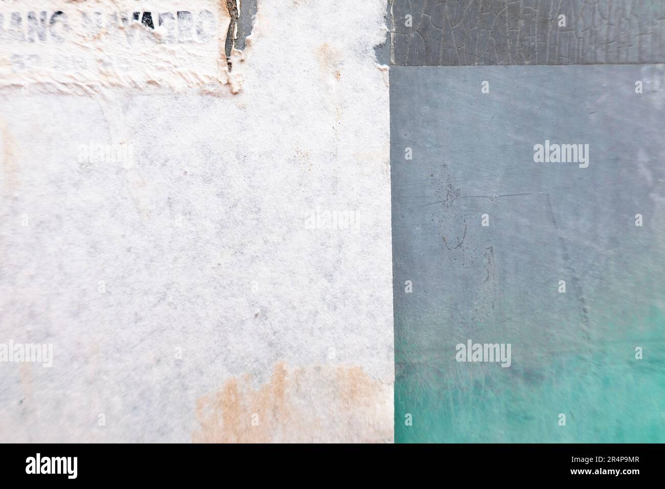 Old grunge torn collage urban street posters creased crumpled paper ...