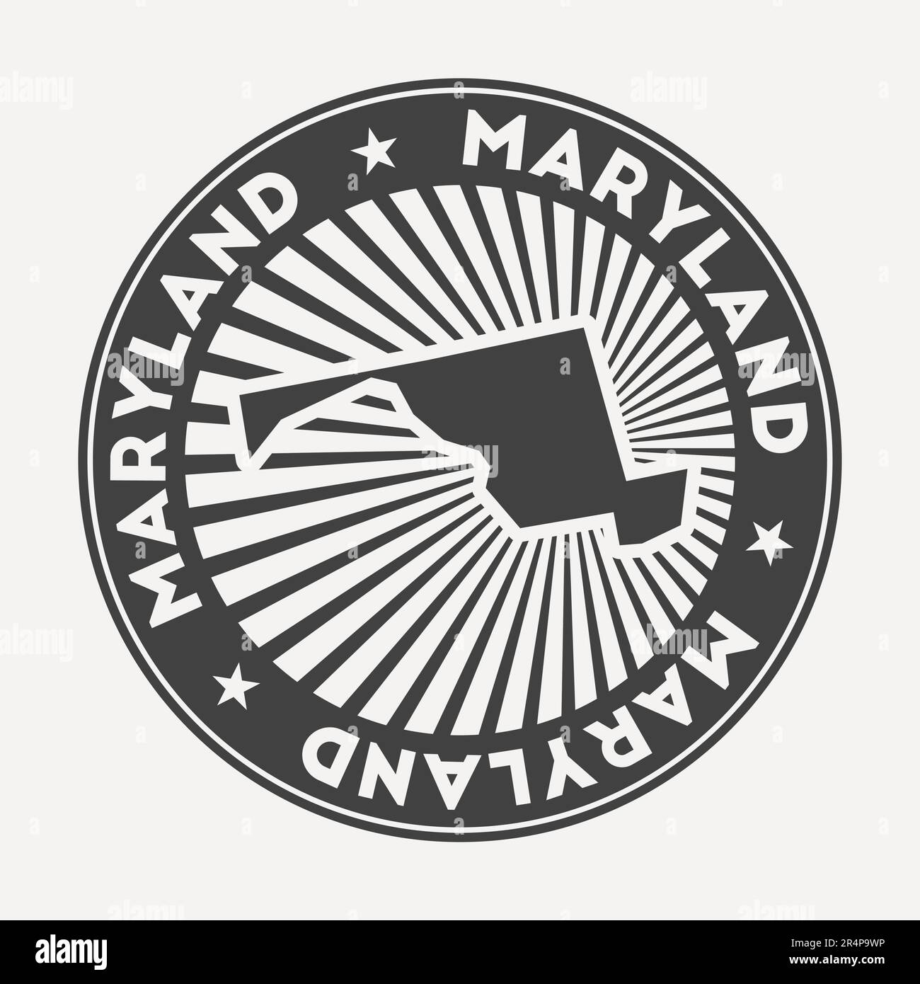 Maryland round logo. Vintage travel badge with the circular name and ...