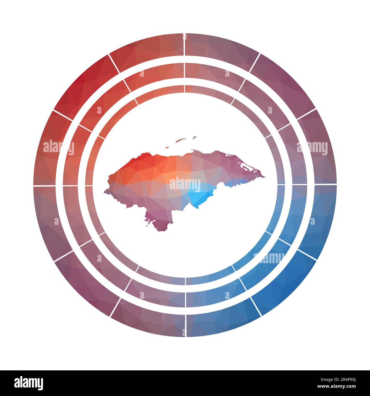 Honduras badge. Bright gradient logo of country in low poly style Stock ...