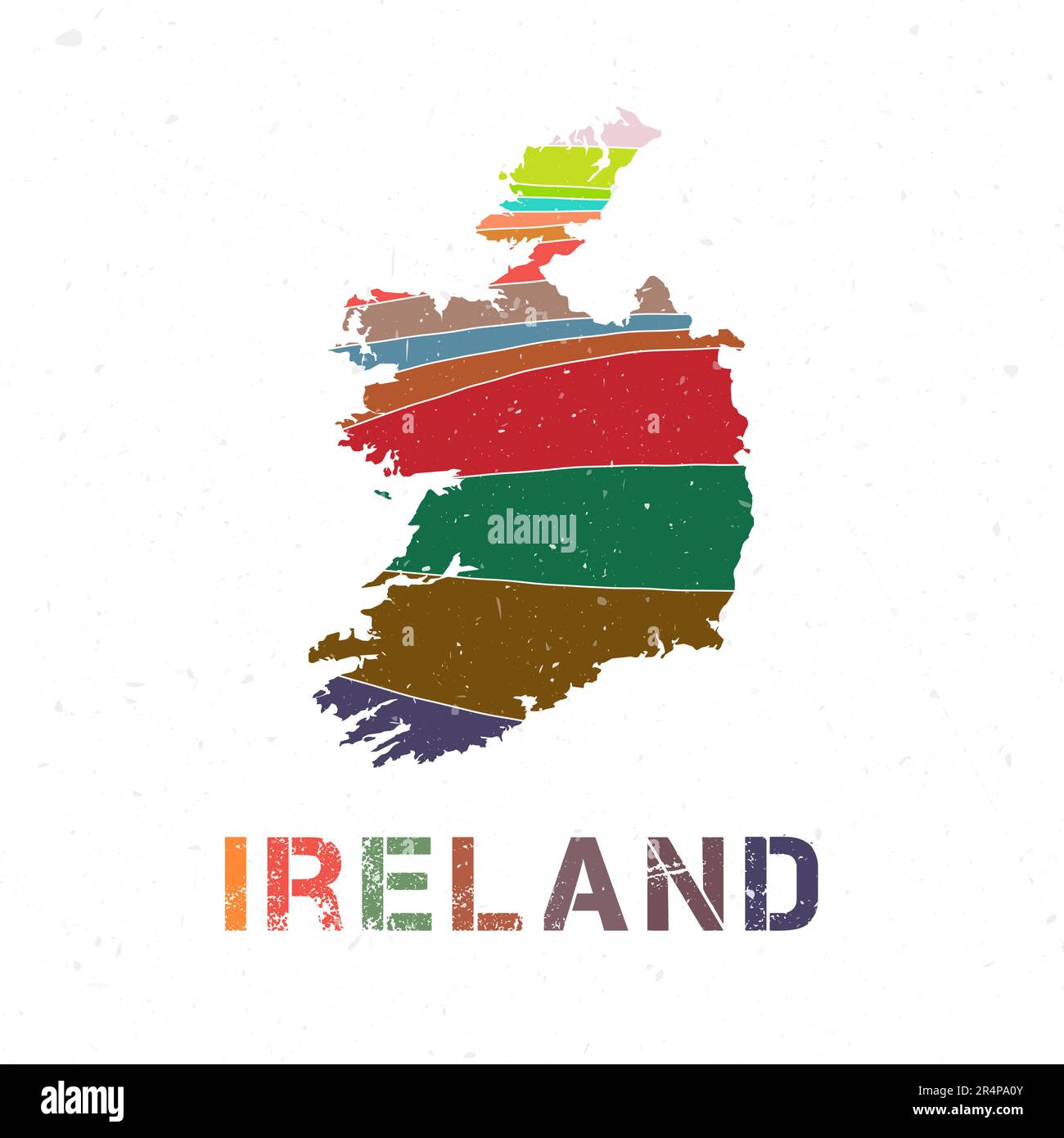 Ireland map design. Shape of the country with beautiful geometric waves ...