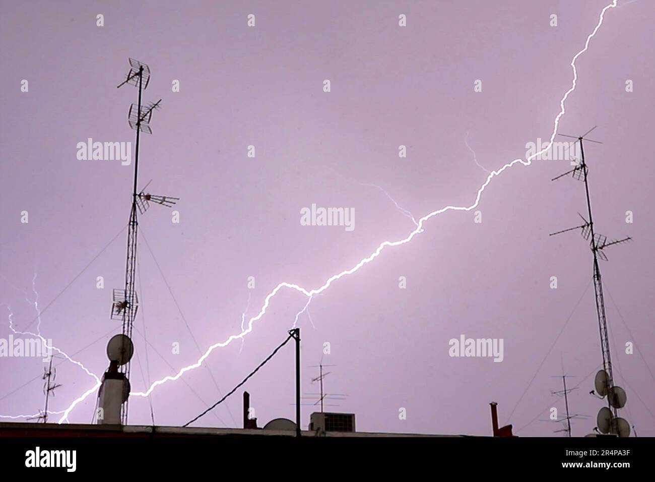 Texas. Lightning. Storm. Ray. Right moment where the sky lights up in a ...