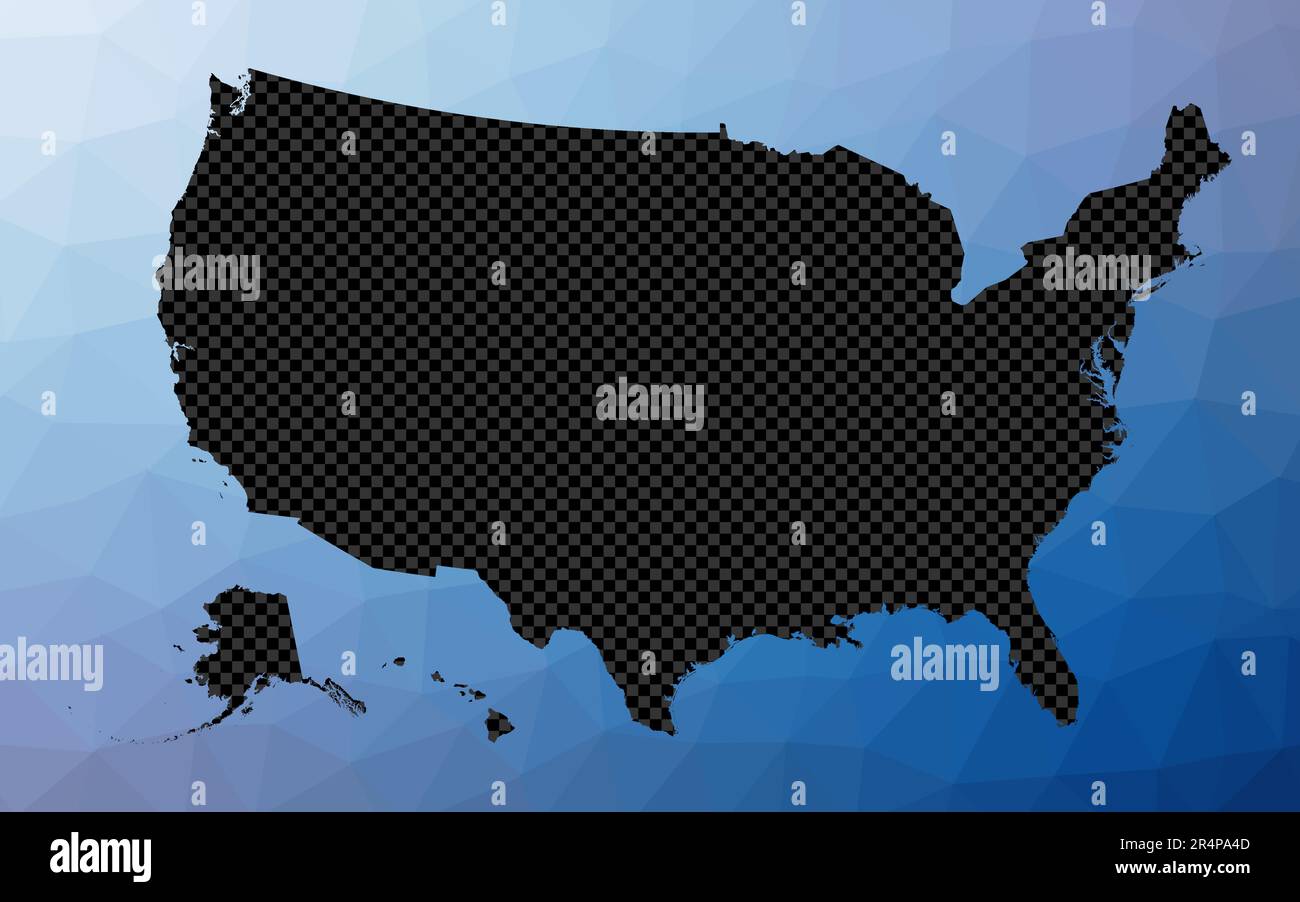 USA geometric map. Stencil shape of USA in low poly style. Stylish ...