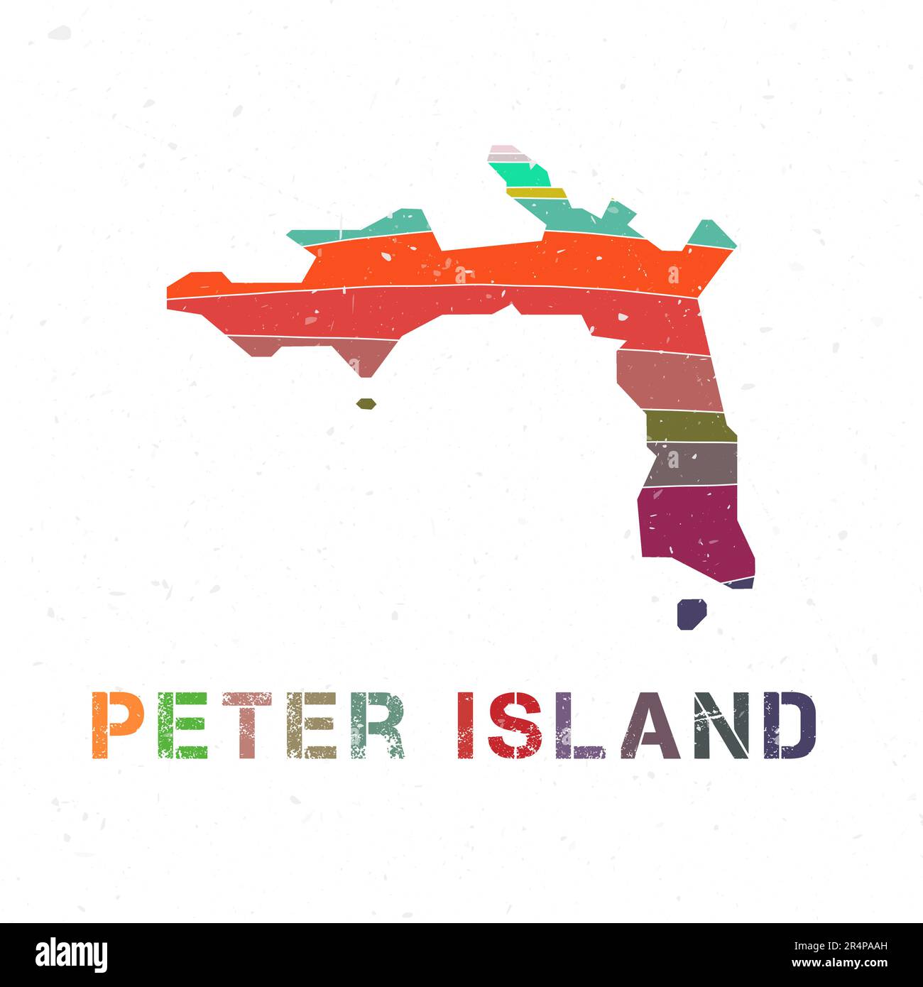 Peter Island map design. Shape of the island with beautiful geometric ...