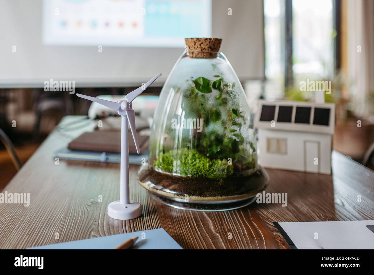 Green business initiatives and renewable energy solution concept Stock ...