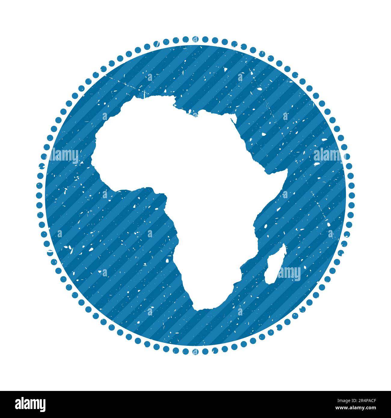 Africa striped retro travel sticker. Badge with map of continent ...