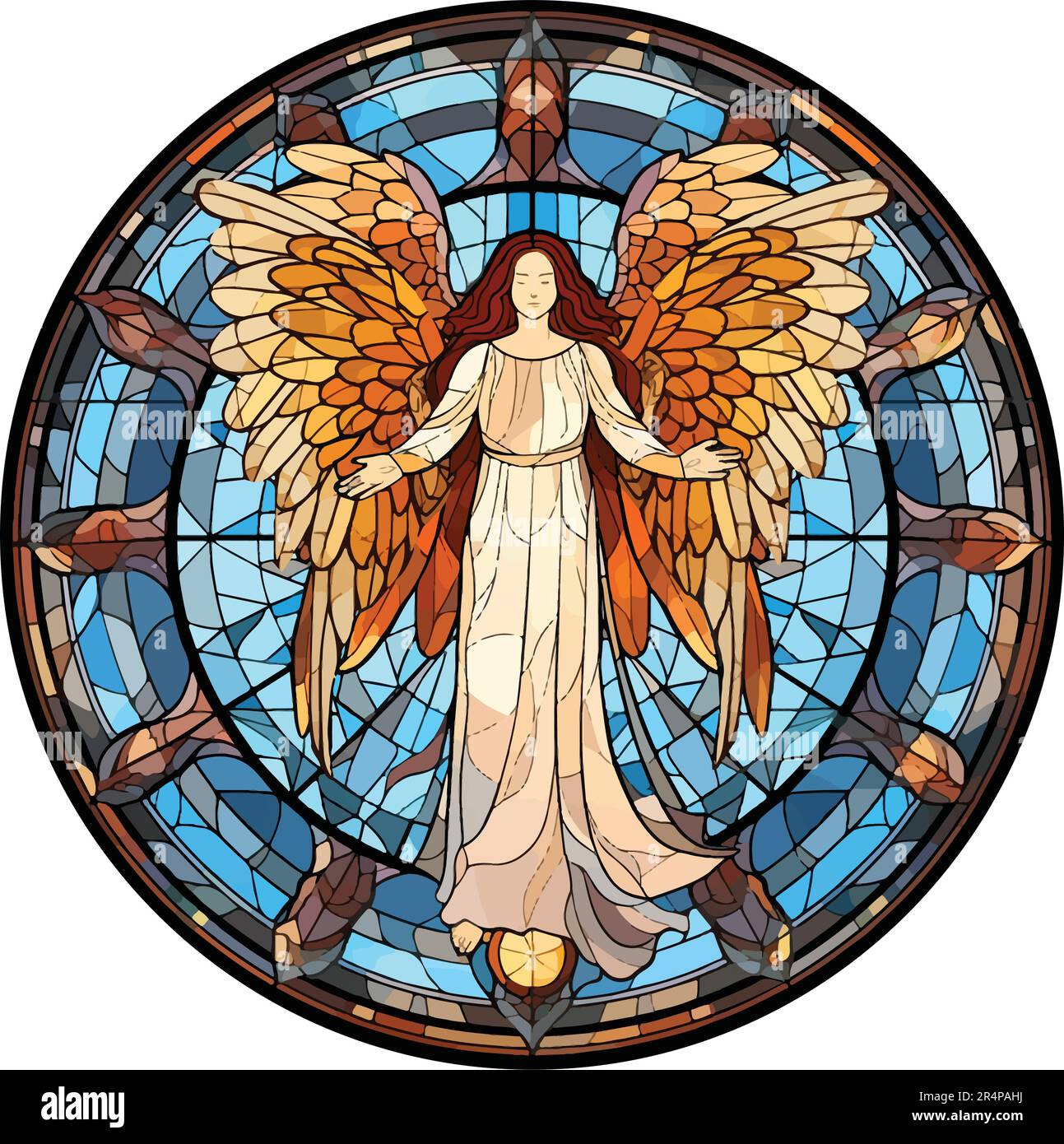 Angel in stained glass window Stock Vector Images - Alamy