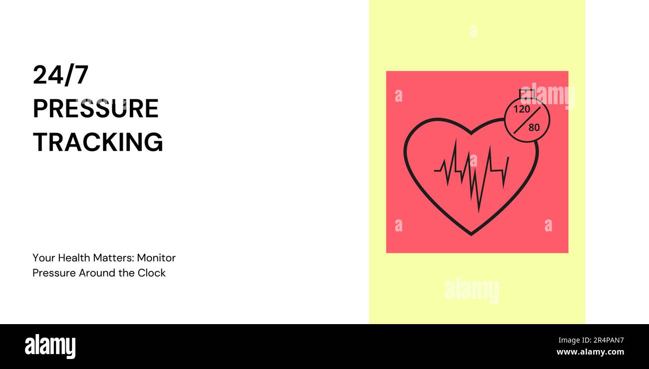 Pressure Tracking Banner on White and Yellow Background. Stylish Banner ...