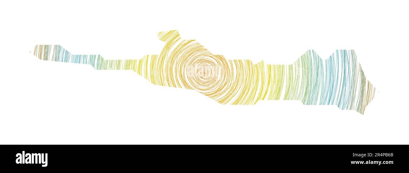 Paradise Island map filled with concentric circles. Sketch style ...