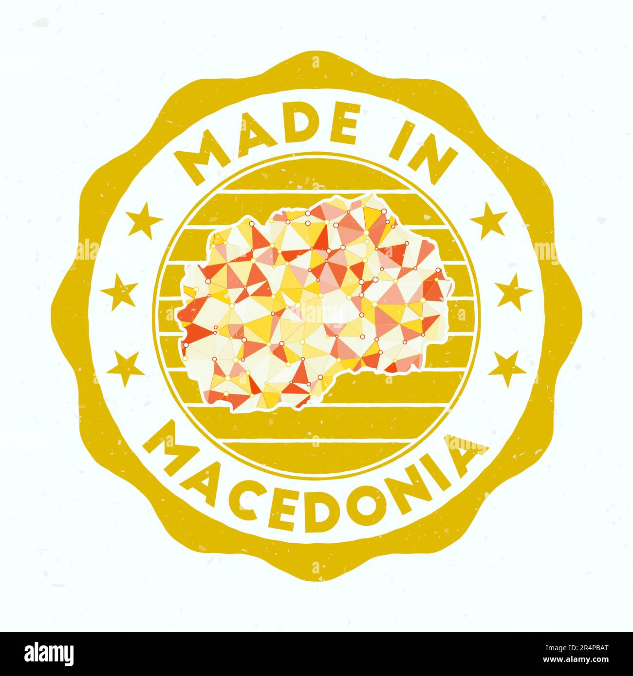 Made in Macedonia. Country round stamp. Seal of Macedonia with border ...