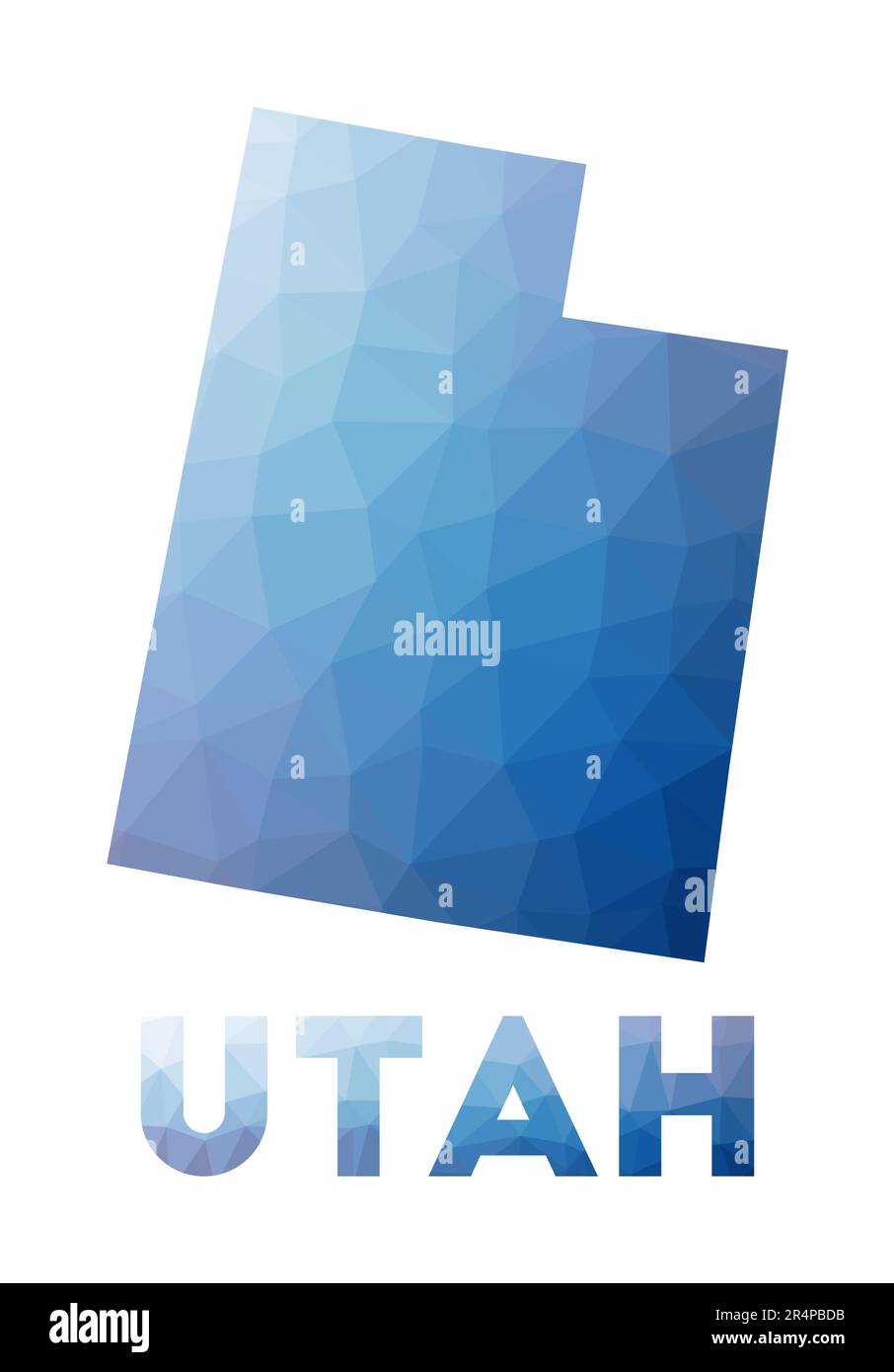 Low poly map of Utah. Geometric illustration of the US state. Utah ...