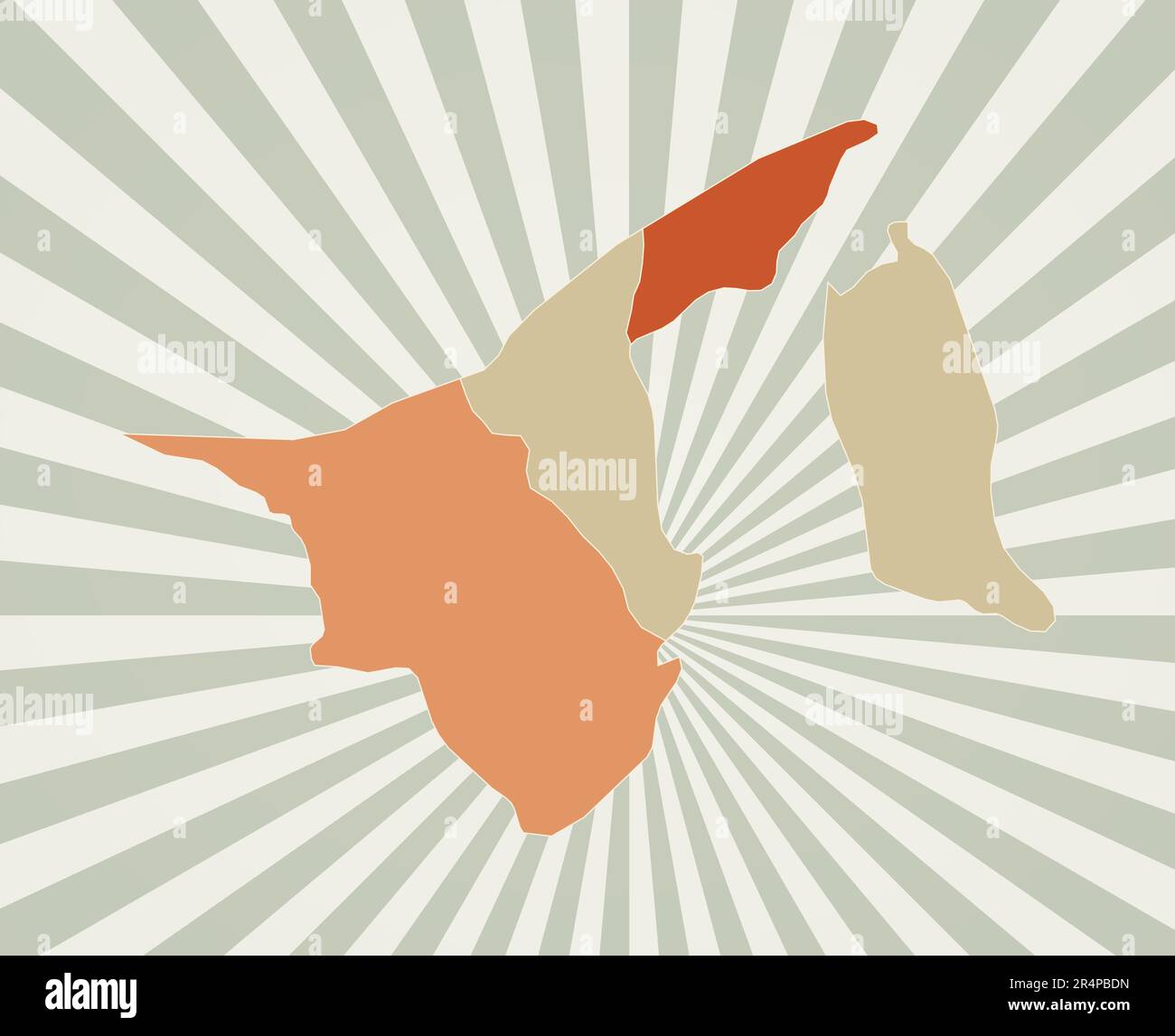 Brunei map. Poster with map of the country in retro color palette ...