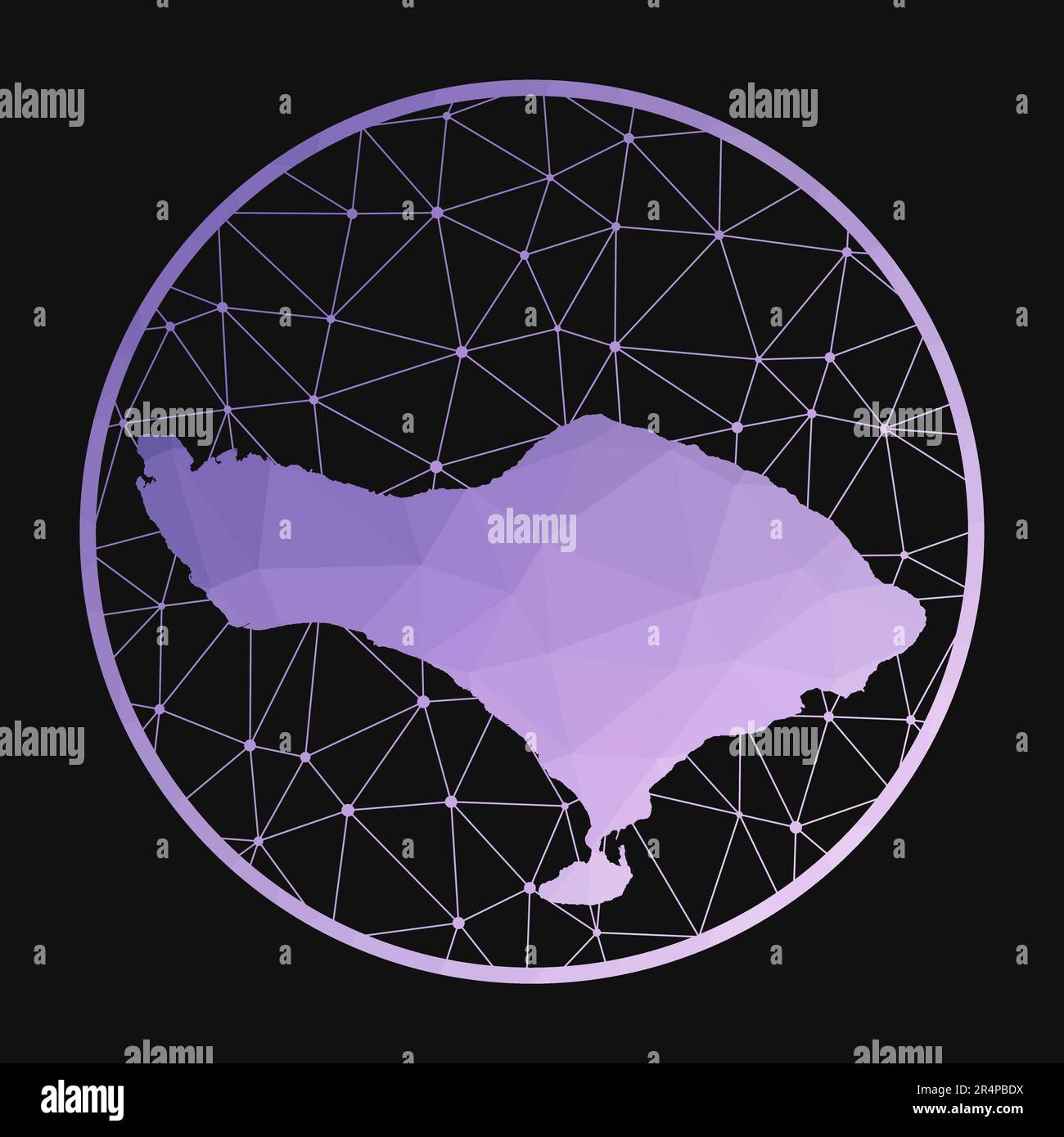 Bali icon. Vector polygonal map of the island. Bali icon in geometric ...