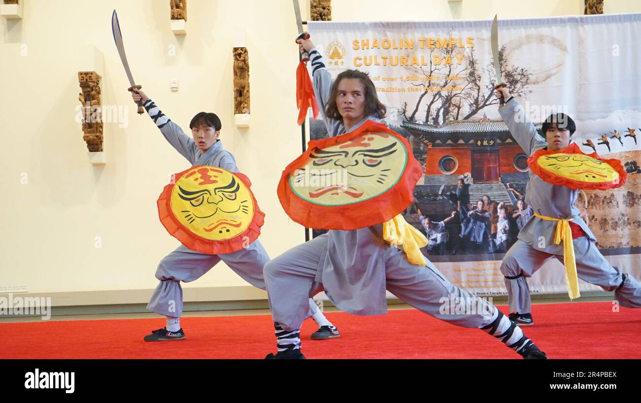Orange County, USA. 29th May, 2023. Shaolin Kung Fu performers ...